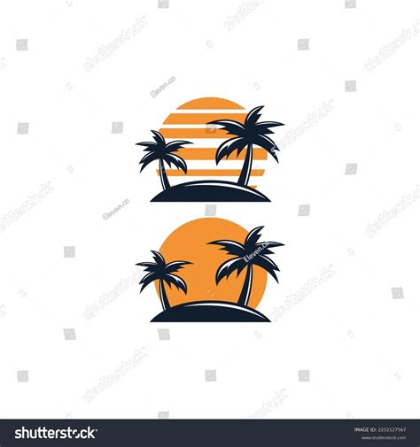 Vector Illustration Palm Tree Coconut Tree Stock Vector Royalty Free