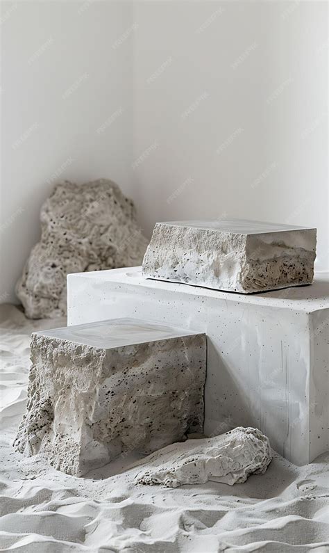 Premium Photo Raised Square Bismuth Product Stand With A Natural And