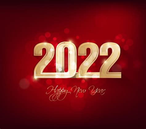새해 복 많이 받으세요 2022 배경입니다 검은 배경에 색종이 조각과 리본이 있는 황금빛 빛나는 숫자 휴일 인사말 카드