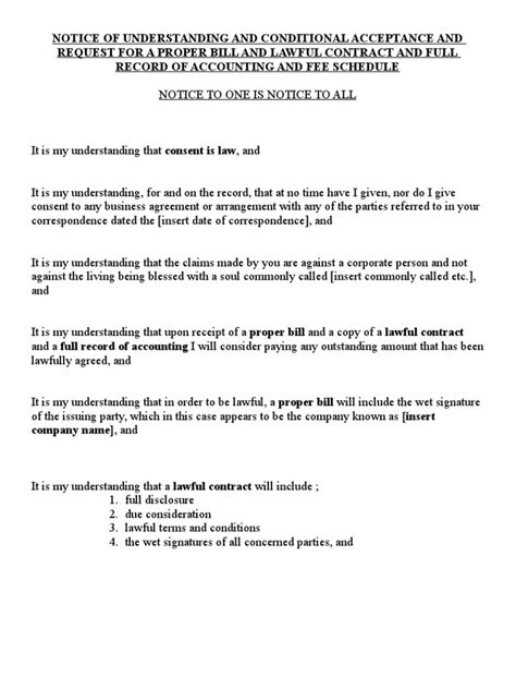 Conditional Acceptance Pdf Business Law Virtue