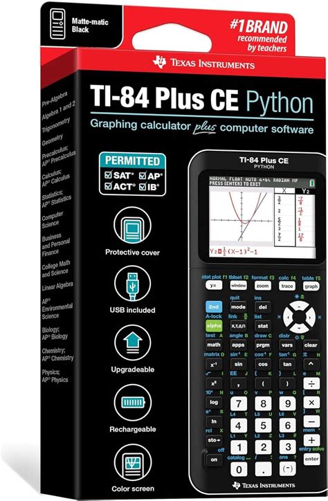 Texas Instruments Ti 84 Plus Ce Python Graphing Calculator 3 0 Mb Rom Memory Up To 10 Graphing