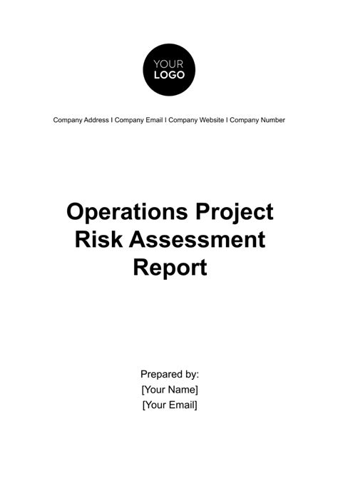 Free Operations Project Risk Assessment Report Template To Edit Online