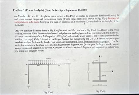 Solved Problem 3 Frame Analysis Due Before 5 Pm Chegg Com