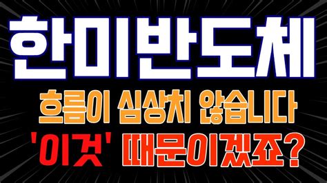 한미반도체 주가전망 흐름이 심상치 않습니다 이것 때문인가요 Youtube