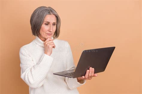 Photo Of Confident Smart Project Manager Woman Touch Chin Thinking