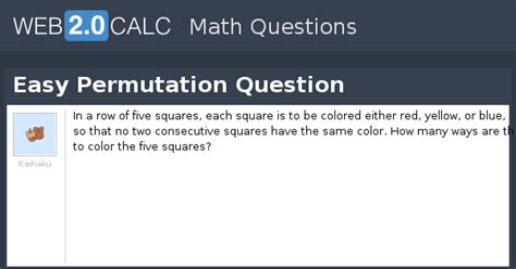 View Question Easy Permutation Question