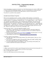 Part Lexical Analysis Pdf CSE Programming Languages Project Part Our First