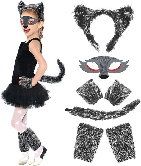 vamei Loup Oreilles Costume de Loup Déguisement Loup Masque Animal