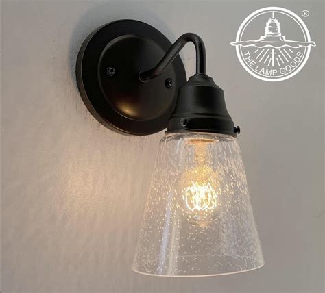 Heavy Seeded Glass Wall Light Bathroom Fixture Bedroom Sconce Antique