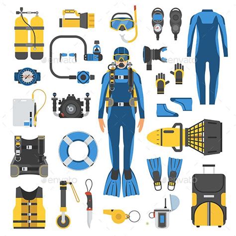 Scuba Diving Elements And Gear Set Artofit