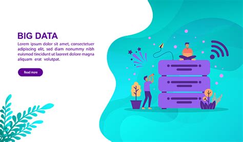 캐릭터와 빅 데이터 일러스트 개념입니다 배너 프레젠테이션 소셜 미디어 포스터 광고 및 프로 모션에 대 한 템플릿 0명에 대한 스톡 벡터 아트 및 기타 이미지 Istock