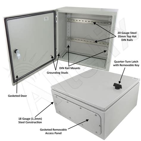 Altelix 24x24x12 Industrial Din Rail Nema 4x Steel Weatherproof