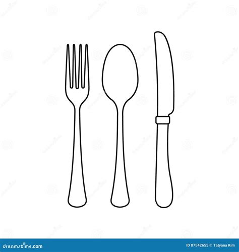 Cutlery On A Transparent Background Fork Knife And Spoon Silhouettes