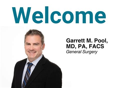 Lourdes Health Is Pleased To Welcome Garrett M Pool Md Pa Facs To
