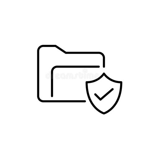File Folder Checkmark And Shield Data Checked By Antivirus Pixel