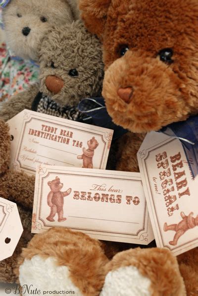 Bnute Productions Free Printable Vintage Teddy Bear Tags And Teddy