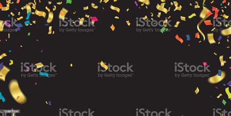 다채로운 풍선 벡터 일러스트레이션 색종이와 플래그 리본 축하 배경 템플릿 3차원 형태에 대한 스톡 벡터 아트 및 기타 이미지 3차원 형태 개념 개념과 주제 Istock