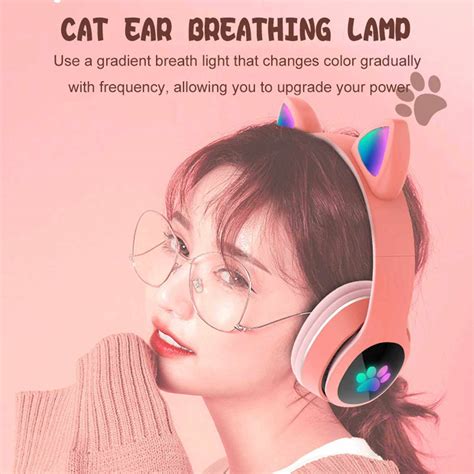 L400 Over Ear Music Headset Glowing Cat Ear Headphones 7 Color