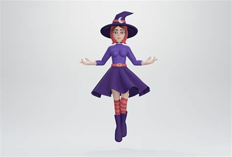 3d 렌더링 마녀의 보라색 할로윈 의상을 입은 무서운 여자 마녀 요술 가상 할로윈에 대한 스톡 사진 및 기타 이미지 가상 할로윈 공포 무서움 괴짜 Istock