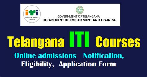 Telangana ITI Courses Admissions 2024 Online Application Form