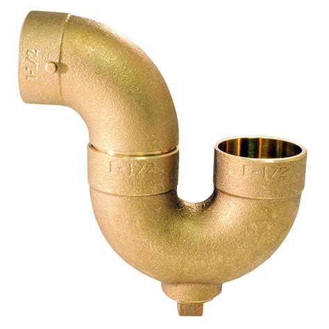 1 1 2 In Cast Brass Dwv P Trap 10649772 The Home Depot