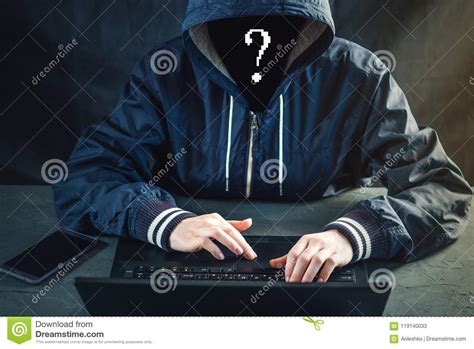 Anonymous Hacker Uses A Laptop To Hack The System Stealing Personal