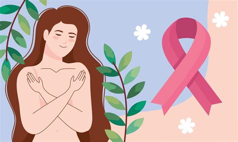 Naked Girl With Pink Ribbon Campaign 11378071 Vector Art At Vecteezy