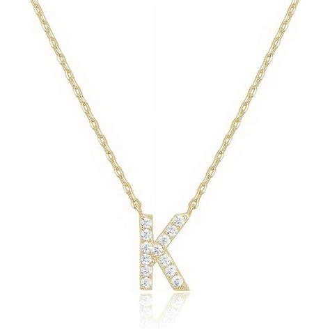 Pavoi 14k Yellow Gold Plated Cubic Zirconia Initial Necklace Letter