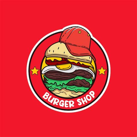 Premium Vector Burger Shop Logo Concept