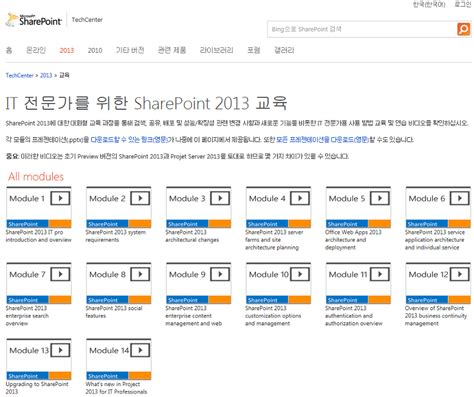 It 전문가를 위한 Sharepoint 2013 교육