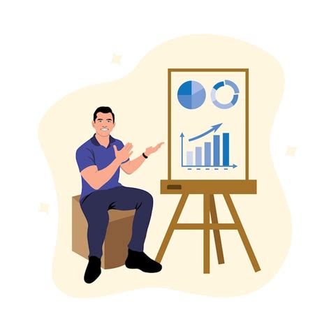 Premium Vector Businessman Analyzing Financial Charts On Whiteboard