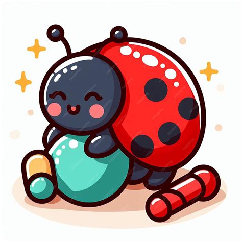 Premium Vector Cute Lady Bug In A Hand Drawn Vector Illustration