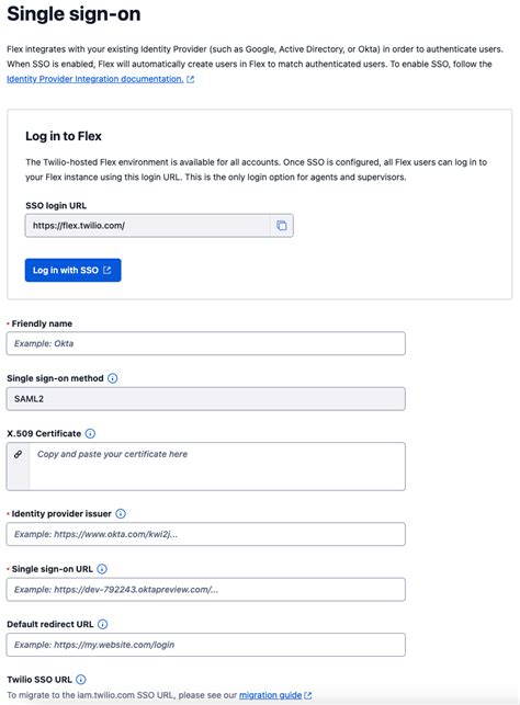 configuring sso and idp in flex twilio