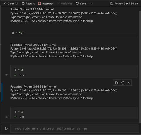 Execution Count Wrong After Restarting Kernel Issue Microsoft