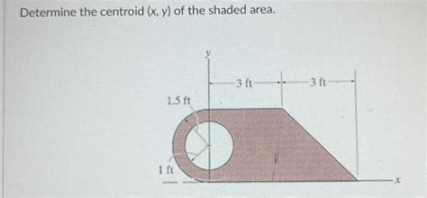 determine the centroid x y of the shaded area