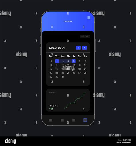 Digital Calendar Ui Screen Concept Analytics App Vector Illustration Stock Vector Image And Art