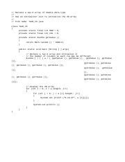 TwoD 1b Java Declare A Two D Array Of Double Data Type Use An