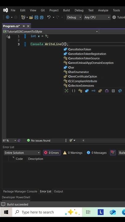 c tutorial convert tosbyte shorts programming csharp youtube