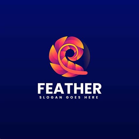 Premium Vector Vector Logo Illustration Feather Gradient Colorful Style