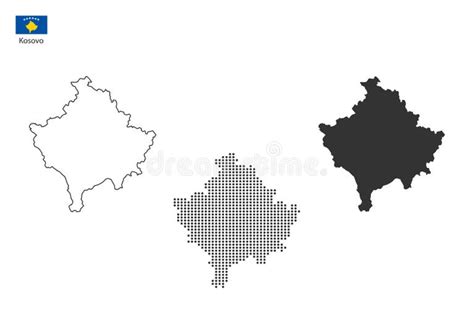 Kosovo Map Black Outline Stock Illustrations 247 Kosovo Map Black