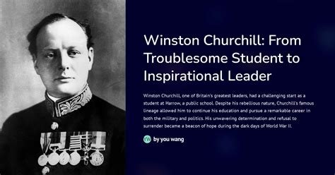 Winston Churchill From Troublesome Student To Inspirational Leader