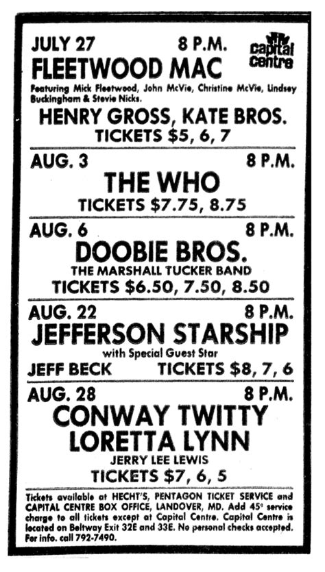 Fleetwood Macs 1976 Concert And Tour History Concert Archives