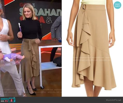 Wornontv Saras Beige Ruffle Skirt On Gma Strahan Sara And Keke Sara