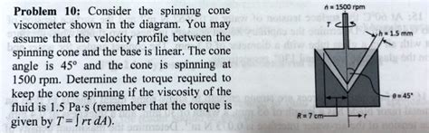 Solved Problem 10 Consider The Spinning Cone Viscometer Shown In The