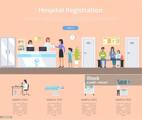 醫院登記台向量圖解向量圖形及更多人圖片 人 人手 人的手臂 Istock