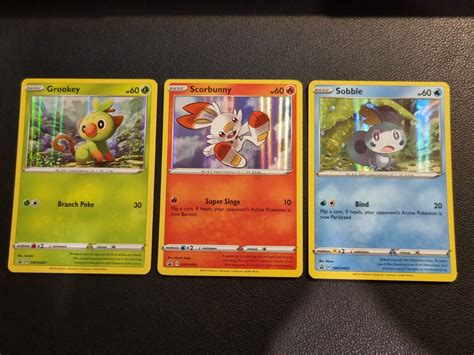 Grookey Scorbunny Sobble Pokemon Sword Shield Promos Swsh001 Swsh002