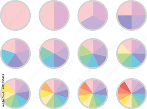 12 Pie Chart Parts Circle 1 To 12 Sections Percent Graph Diagram