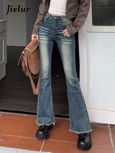 Badu Bg Jielur Slim Vintage Сини дамски дънки с висока талия Модни