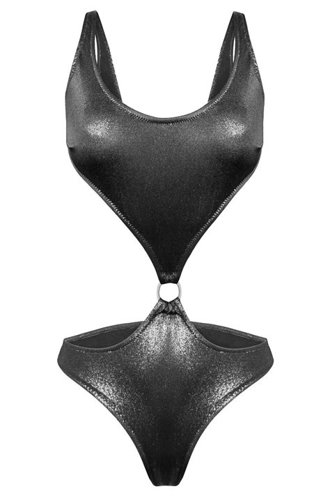 Titaniya Silver Black Tank Swimsuit Yesundress