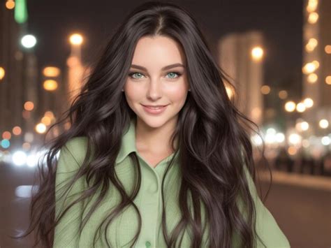 Premium Ai Image Beautiful Woman With Black Hair And Blue Eyes